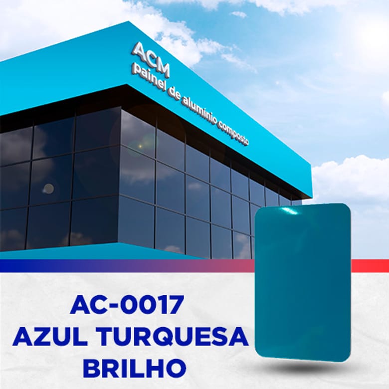 PAINEL ACM – AZUL TURQUEZA BRILHO – 1.220 X 5.000MM, 3MM - Alumini1